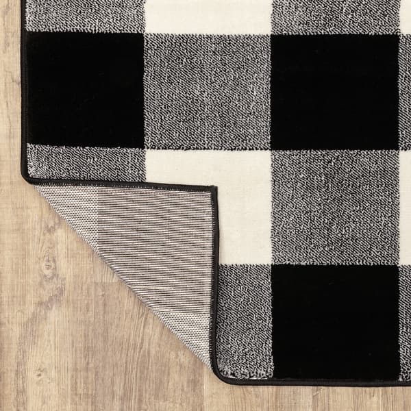 gray gingham rug