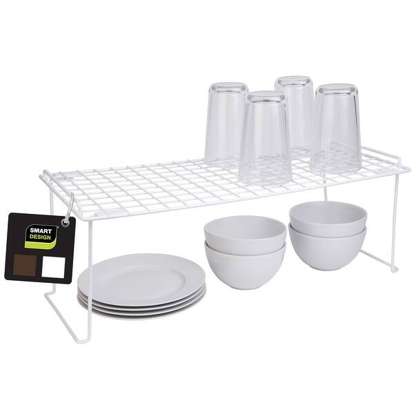 Smart Design Stacking Cabinet Shelf Rack - Extra Large 22 x 10 inch ...