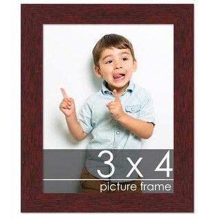 3x4 Traditional Mahogany Complete Wood Picture Frame with UV Acrylic ...