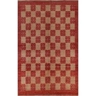 Checkered Modern Gabbeh Kashkoli Area Rug Hand-knotted Wool Carpet - 6 ...