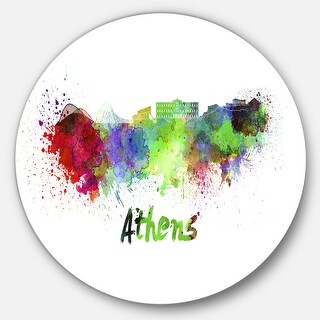 Designart 'Athens Skyline' Cityscape Disc Aluminium Artwork - Bed Bath ...