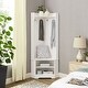 Corner Entryway Hall Tree with Storage Shelves and Coat Racks 4 Hooks ...