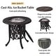 Patio Aluminum Side Table w/ Food Grade 304 Stainless Steel Ice Bucket ...