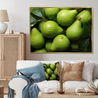 Designart "Fruit Pear Green Pointillism II" Food & Beverage Framed ...