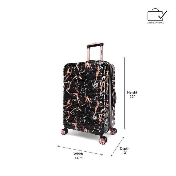 Fibertech Black/Rose Gold Marble Hardside Luggage 20 Inch Carry-on ...