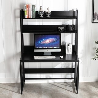 Large Desktop Metal Frame Writing Desks With 2 Open Shelves - Bed Bath ...