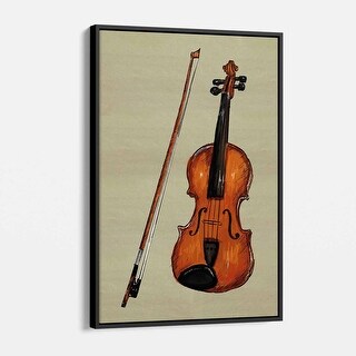 Brown Watercolor Violin Wall Art Canvas 9927 - Bed Bath & Beyond - 39913488