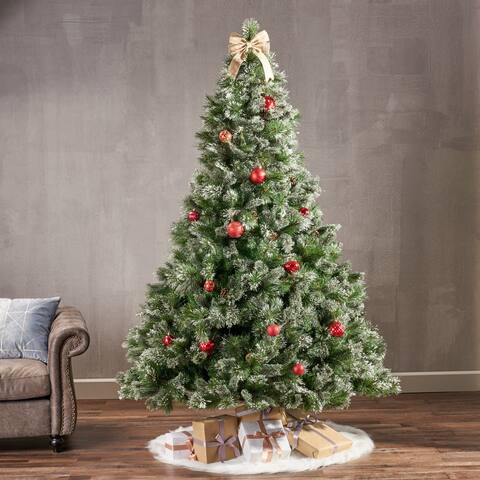 Christopher Knight Home 7-ft Snow Flocked Artificial Christmas Tree ...