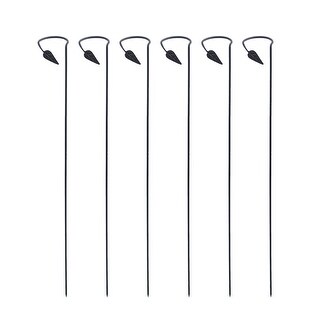 Achla Designs 40" H Black Wrought Iron Plant Stakes (Set of 6), Powder ...