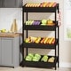 4-Tier Wood Fruit Vegetable Storage Rack Stand Stackable Fruit Basket ...