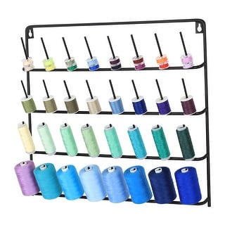 32-Spool Sewing Thread Rack, Wall-Mounted Metal Sewing Thread Holder ...