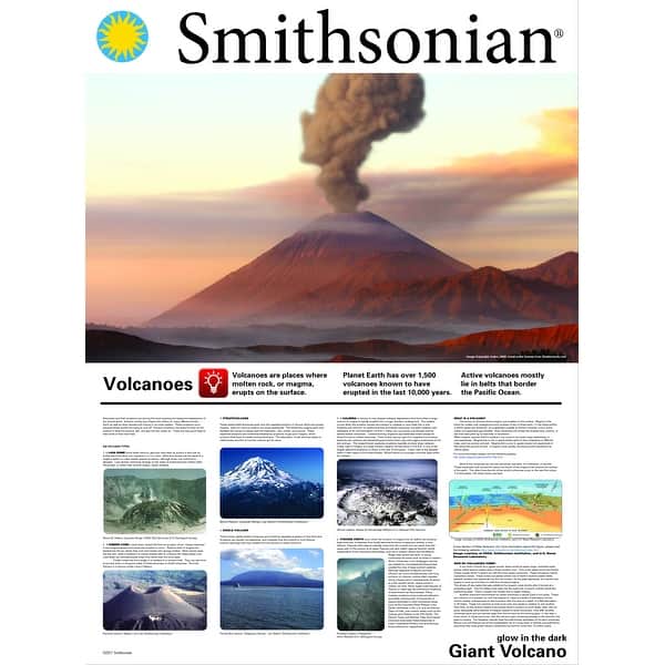 Smithsonian Giant Volcano Science Kit with Glow-in-the-Dark Lava - Bed ...