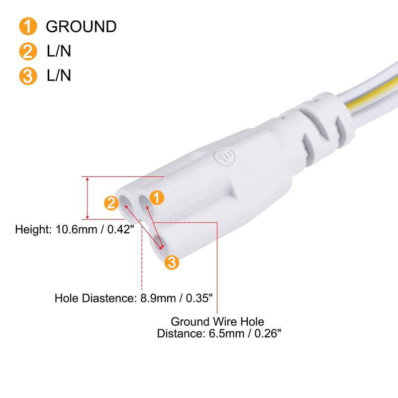 T5 T8 LED Tube Connector Cable 30CM Female to Female Double End ...