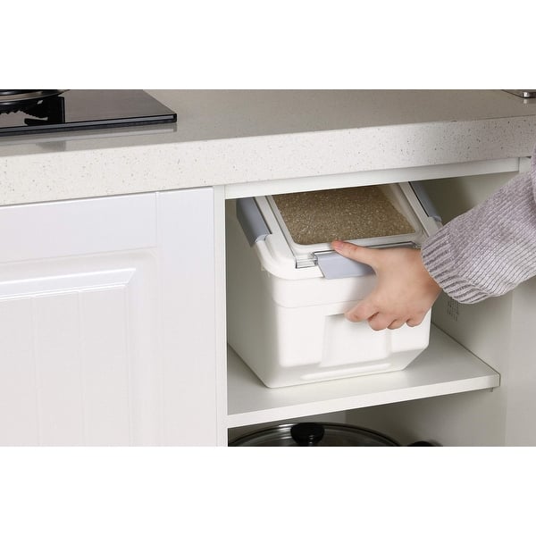 Rice Storage Container 20 lb (10 Liter) with Wheels Seal Locking Lid PP ...