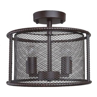 3 light industrial rust ceiling light fixture - N/A - Bed Bath & Beyond ...