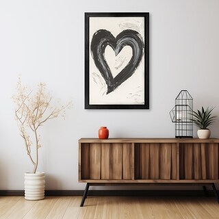 Sagebrook Home Modern Neutral Heart Swirl Contemporary Wall Art, Black ...