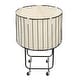 Black Metal Deep Set Wire Basket Storage Cart with Wheels and Fabric ...