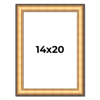 14x20 Frame Gold Plein Aire Solid Wood Picture Frame Width 2 Inches ...