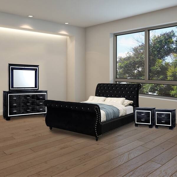 Kai 5 Pc. Queen Bedroom Set w/ 2NS in Black - Bed Bath & Beyond - 36522512