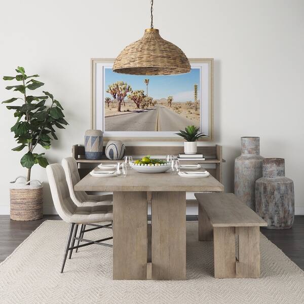 Aida Grey-Brown Solid Wood Dining Table - Overstock - 34353371