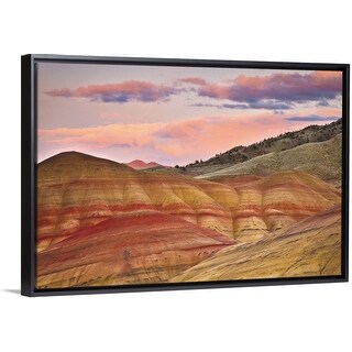 "USA, Oregon, Mitchell, Painted Hills during sunset" Black Float Frame ...