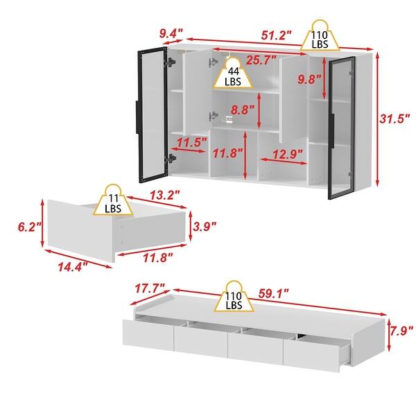 Modern Home Office Oasis: Wall-Mounted Desk & Shelving Unit Combo - Bed ...