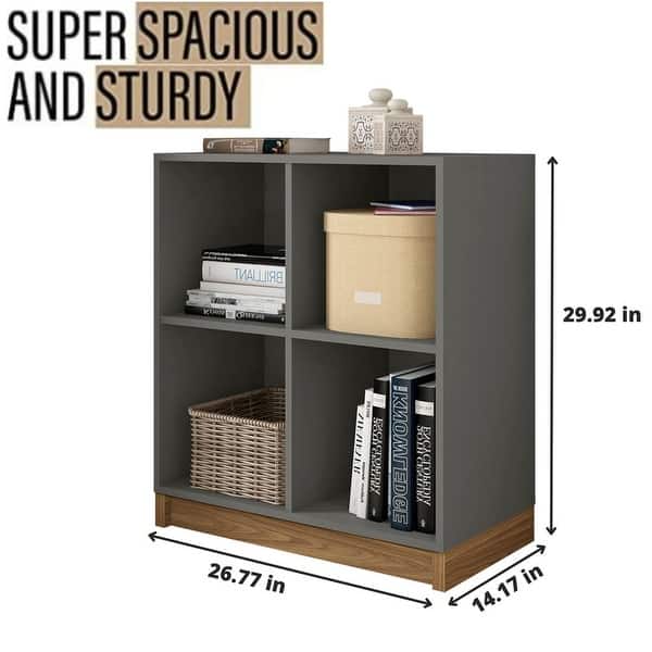 Lider Design Modern Cube Low Bookshelf Open Display Storage Shelves ...