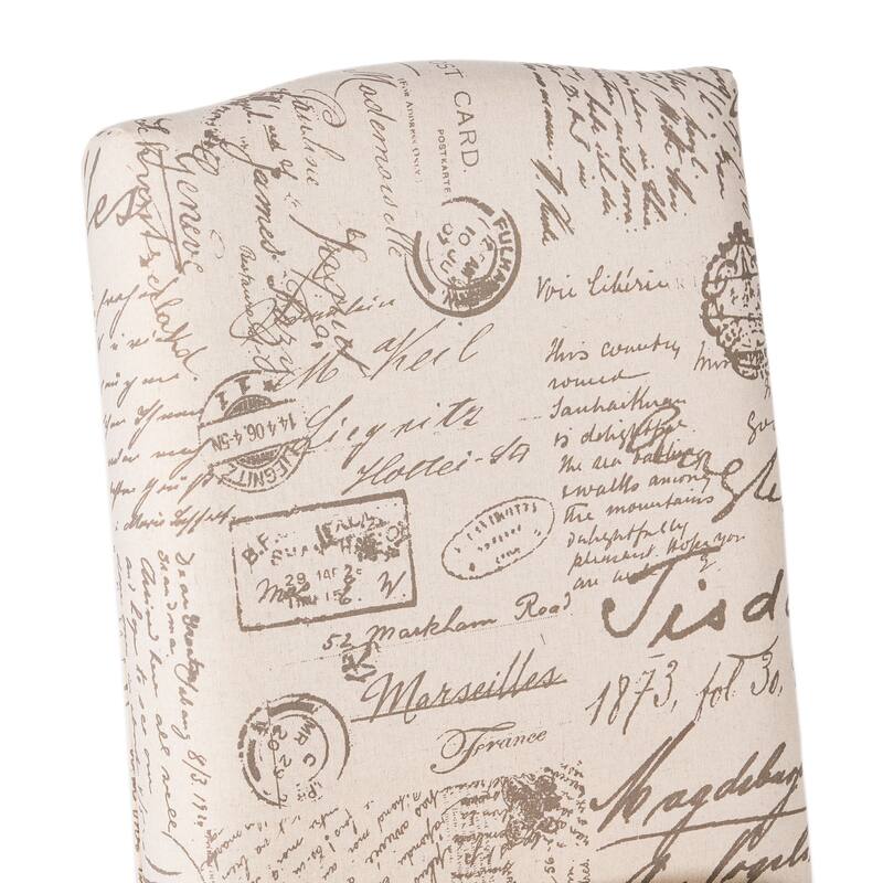 Crown Top French Script Beige Fabric Dining Chair (Set of 2) by ...