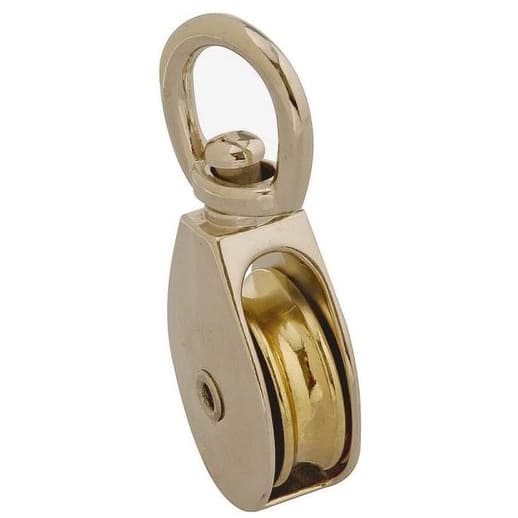 Campbell T7655042 Single Swivel Eye Rope Pulley Brass Sheave, 1/2 ...