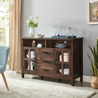 53 Inch TV Stand with Storage Drawer and Glass Door for 65 Inch TV ...