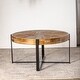 Retro Drawing Technology Splicing Round Coffee Table, Fir Wood Table ...