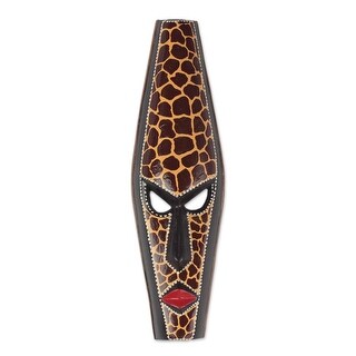 Handmade Graceful Giraffe African Wood Mask (Ghana) - Bed Bath & Beyond ...