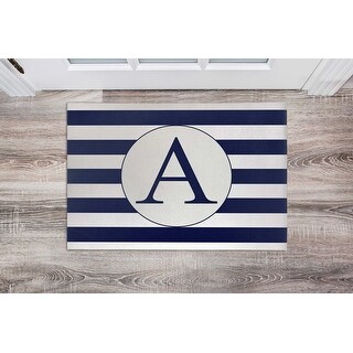 MONO NAVY STRIPED A Doormat By Kavka Designs - Bed Bath & Beyond - 32759257