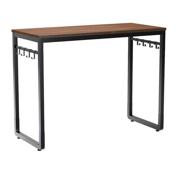 Industrial Black Metal Frame Computer Desk with Wood Top - Bed Bath ...