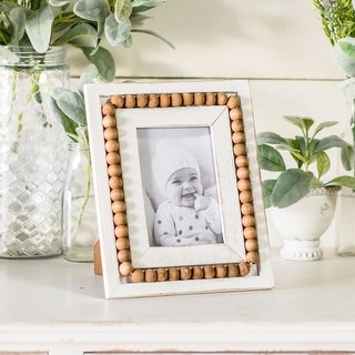 Beaded Wood Photo Frame - Bed Bath & Beyond - 32478583