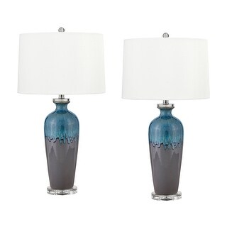 Crotone 31 inch Blue & Grey Table Lamp - Bed Bath & Beyond - 38236947