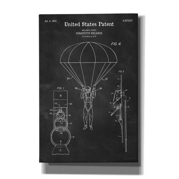 Epic Graffiti 'Parachute Release Blueprint Patent Chalkboard' Canvas ...