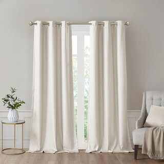 Tonal Printed Faux Silk Total Blackout Curtain Panel - Bed Bath ...