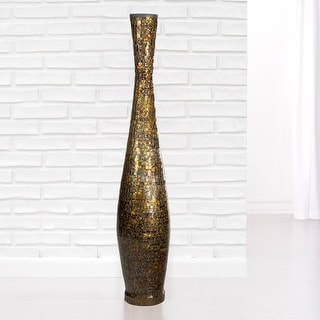 Gold & Black Trumpet Mosaic Floor Vase, Large - Bed Bath & Beyond ...