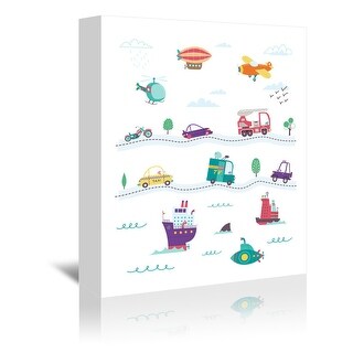 Americanflat - 8" x 10" Things That Go by Elena David Wrapped Canvas ...