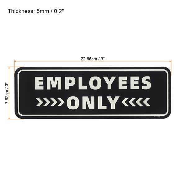 9"x3" Employee Only Sign Self Adhesive Staff Only Sticker - Black - Bed ...