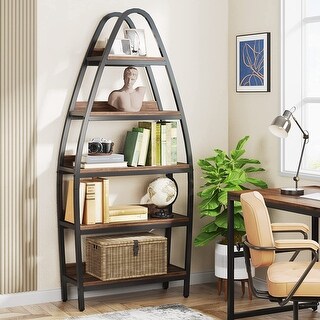 5-Tier Bookshelf, Tall Open Bookcase, Industrial Boat Design - Bed Bath ...