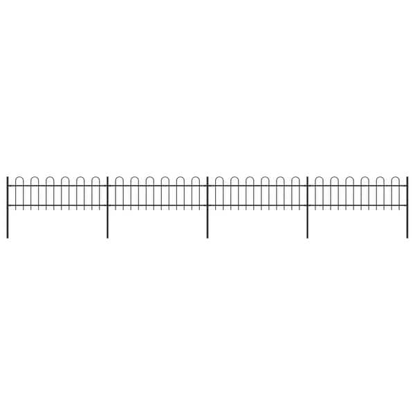 Garden Fence with Hoop Top Steel 22.3ft Black - Bed Bath & Beyond ...