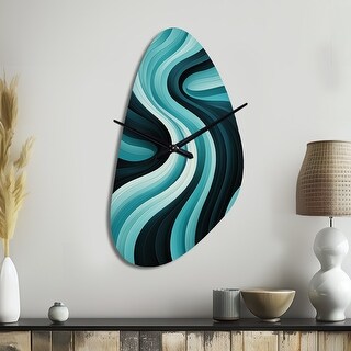 Turquoise Black Opt Art In - Op Art Large Wall Clocks - Modern Wall ...