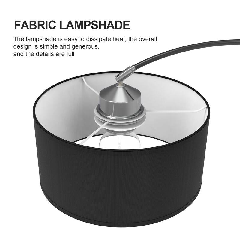 61" Modern Arched Floor Lamp Standing Light Fixture with Marble Base ...