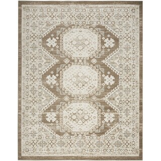 HomeRoots 8' x 10' Cream Floral Distressed Area Rug - 118 - Bed Bath ...