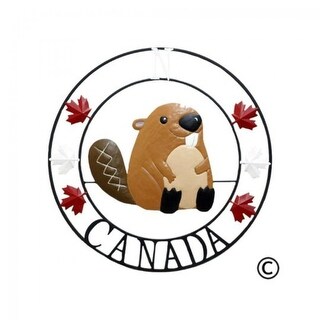 Round With Beaver, Maple Leaves And Canada Wall Decor - Bed Bath ...