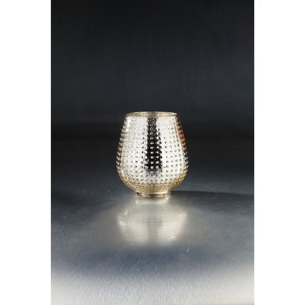 8" Gold Colored Textured Metallic Bumpy Glass Vase - Bed Bath & Beyond ...