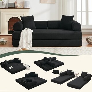 78.5 Folding Convertible Out Sleeper Sofa Bed 4-In-1 DIY Combination ...
