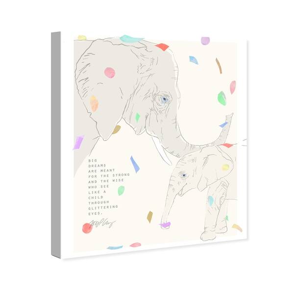 Oliver Gal 'Maggie P Chang - Elephants - Cream' Animals Wall Art Canvas ...